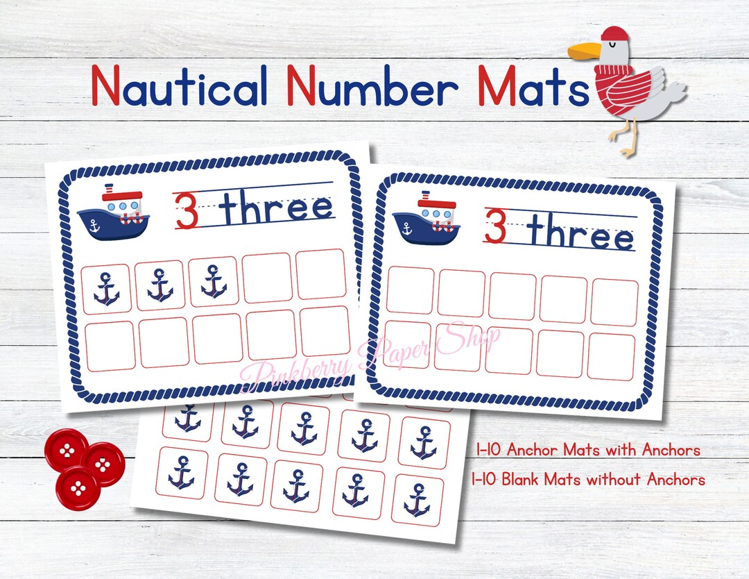 Nautical Number Mats | Preschool/kindergarten Math Activity | Sailboat ...