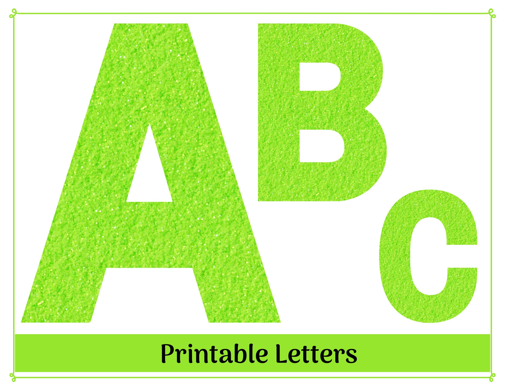 Lime Green Letter A