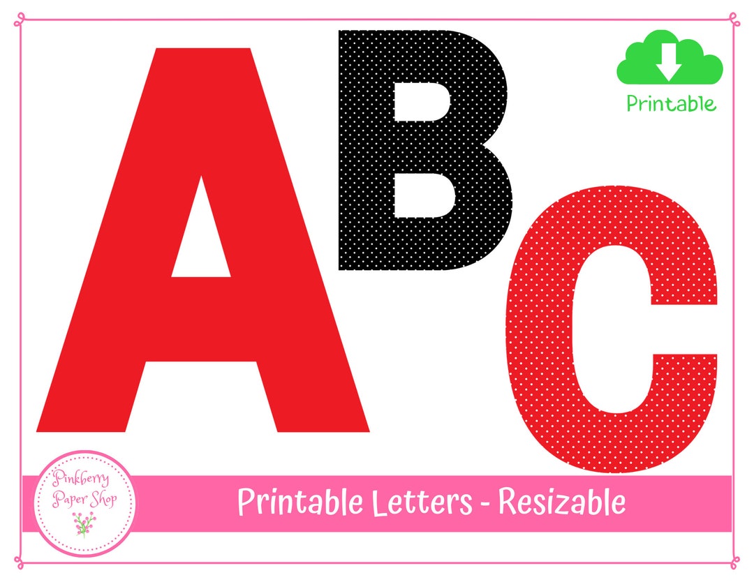Red and Black Polka Dot Letters Bulletin Board & - Etsy