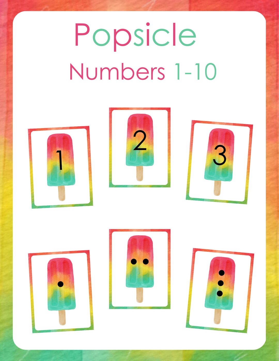 Popsicle Numbers | Numbers | Counting and Matching Activities ...