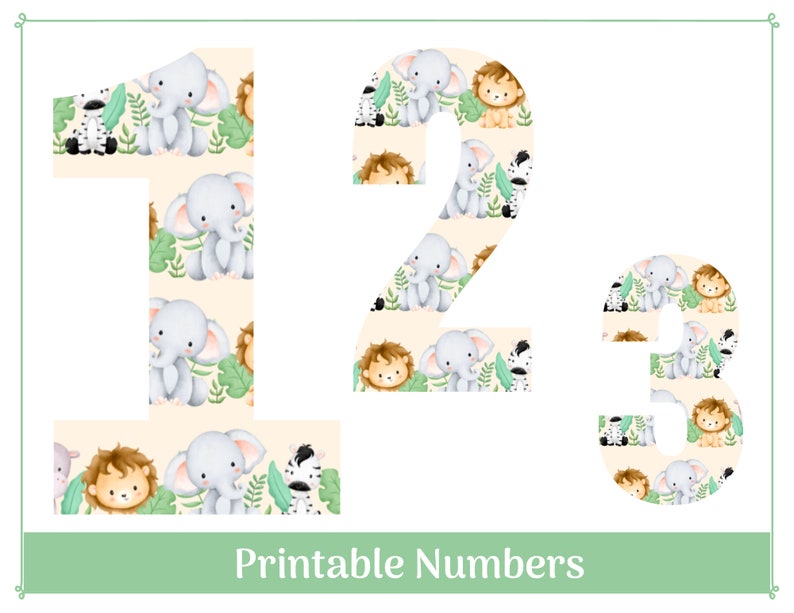 Safari Animal Alphabet & Numbers Clip Art (digital Download) - Etsy