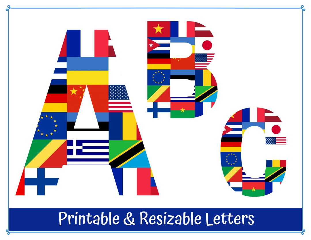 Flag Themed Alphabet Letter Clip Art | School Alphabet Chart | DIY ...