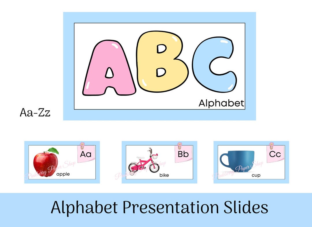 Alphabet Powerpoint Slides Aa–zz | Beginning Sounds Alphabet Cards ...