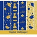 Graduation Blue and Gold Glitter Alphabet Clip Art Letters A-Z, Numbers ...