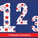 Patriotic Alphabet Clip Art Letters A-Z, Numbers 0-9 4th of July ...