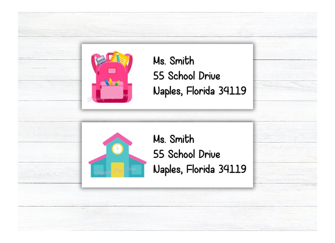 Teacher Return Address Labels: School Supply Theme (digital Download ...