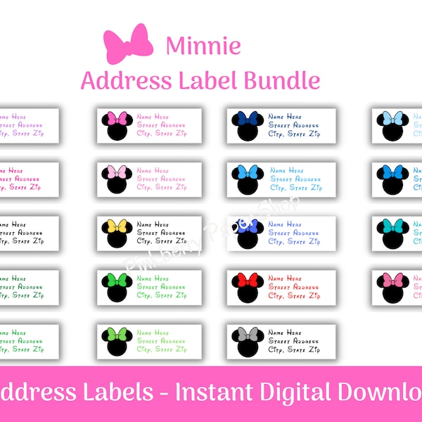 Minnie Mouse Labels - Etsy