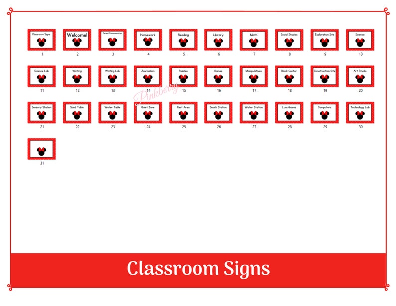 Minnie Inspired Classroom Center Signs | Preschool Centers | Printable ...