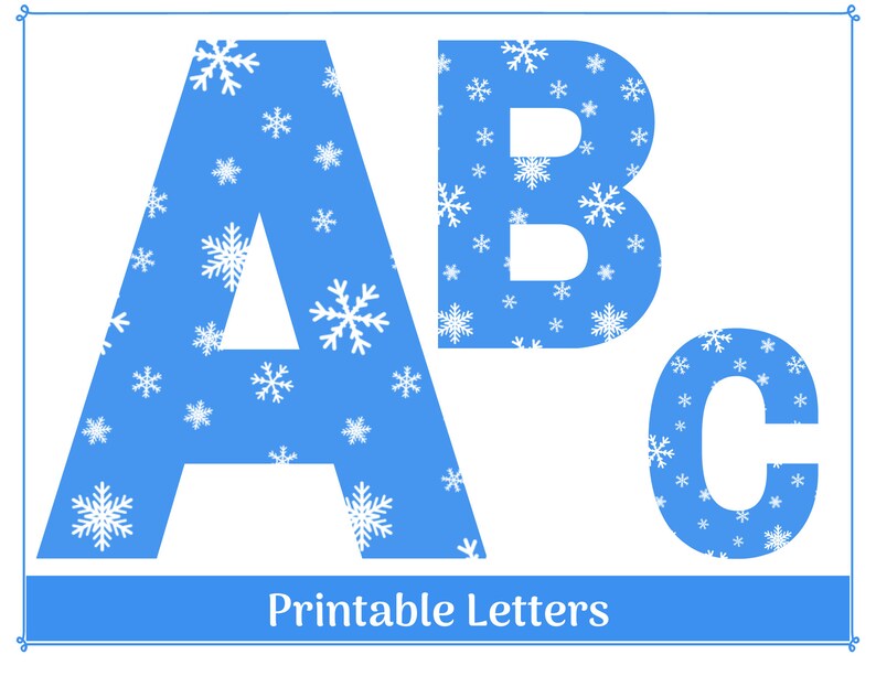 Blue Snowflake Alphabet & Numbers Clip Art (digital Download) - Etsy