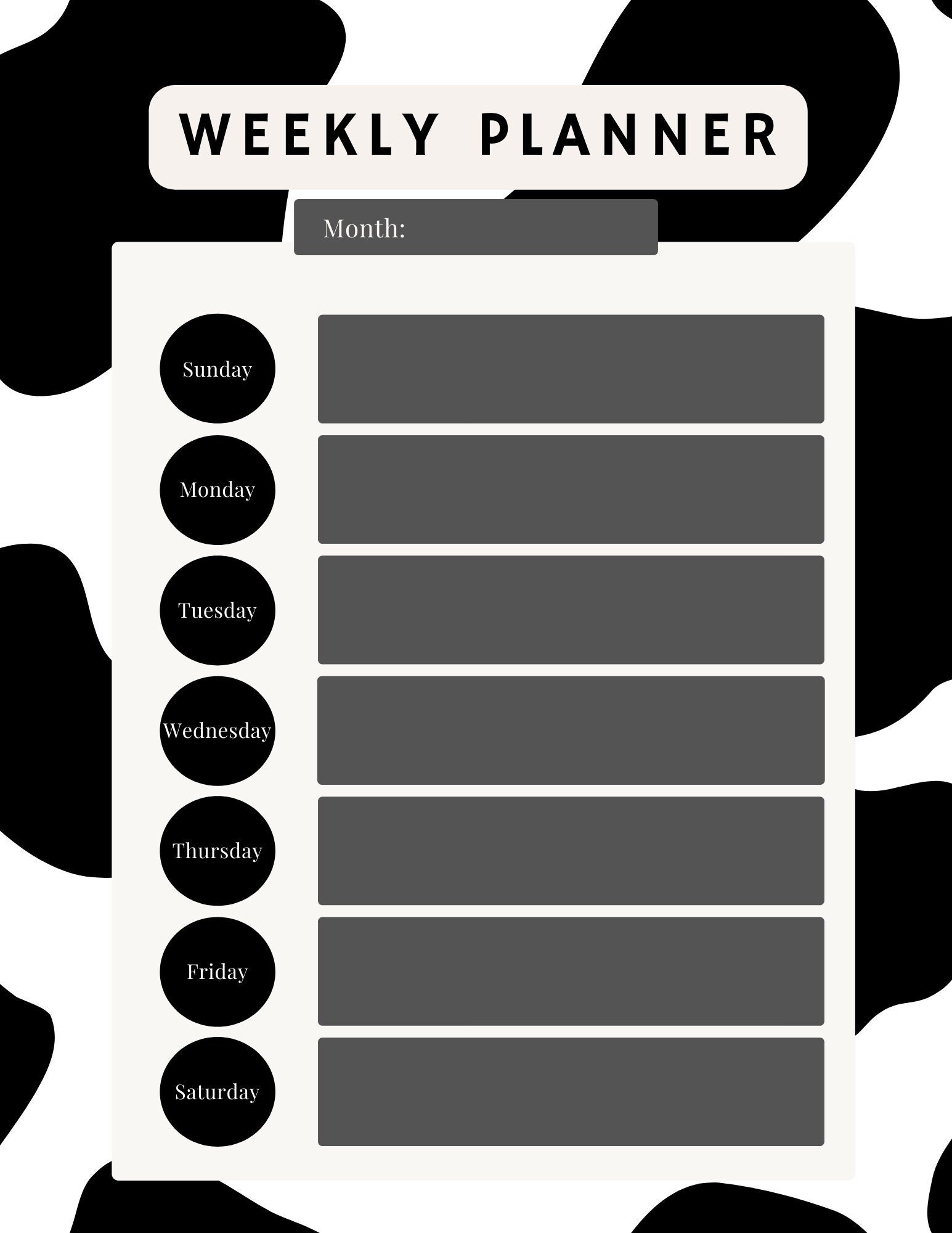Cowprint Weekly Planner - Etsy