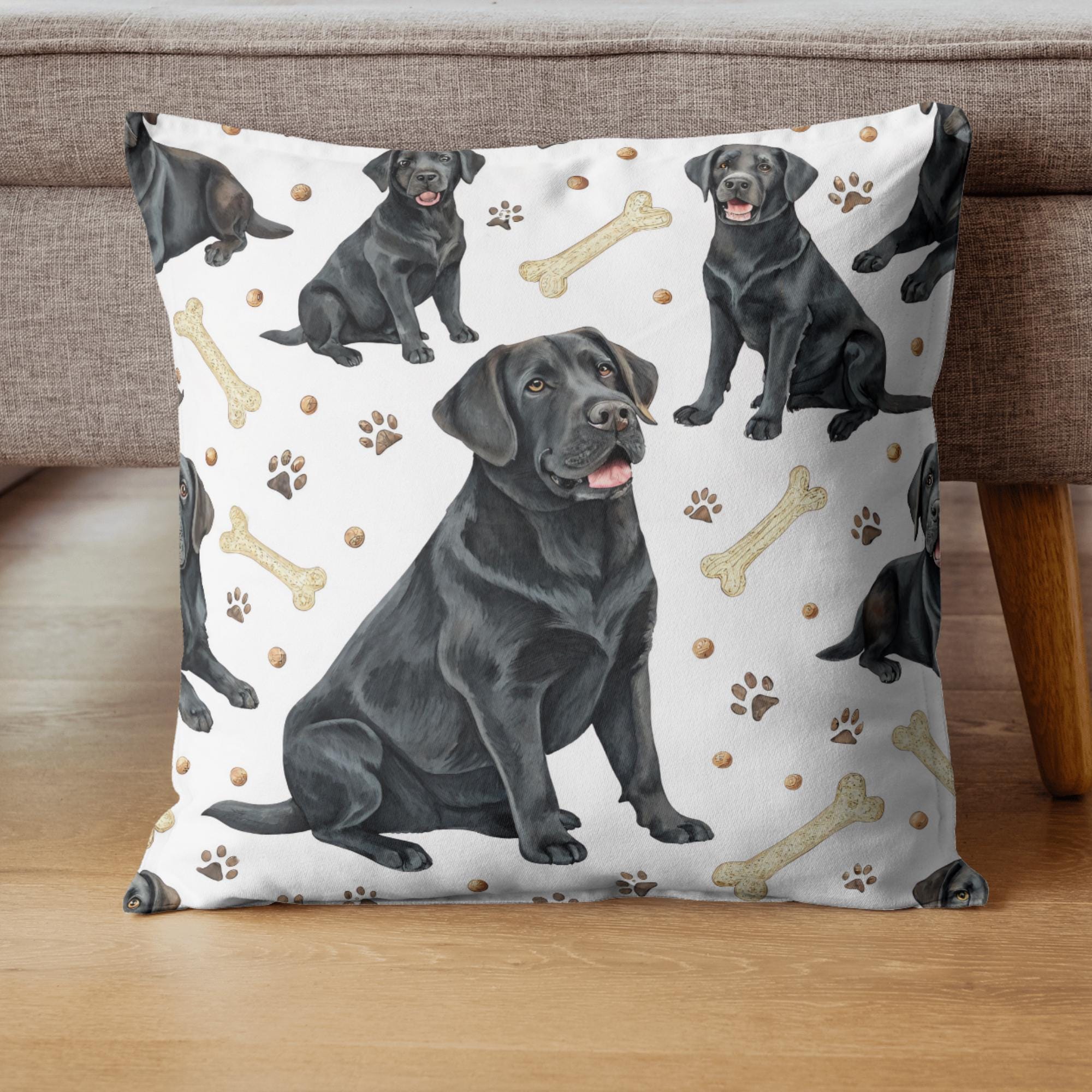 Black Labrador Retriever Digital Paper: Seamless Dog Pattern, Realistic ...