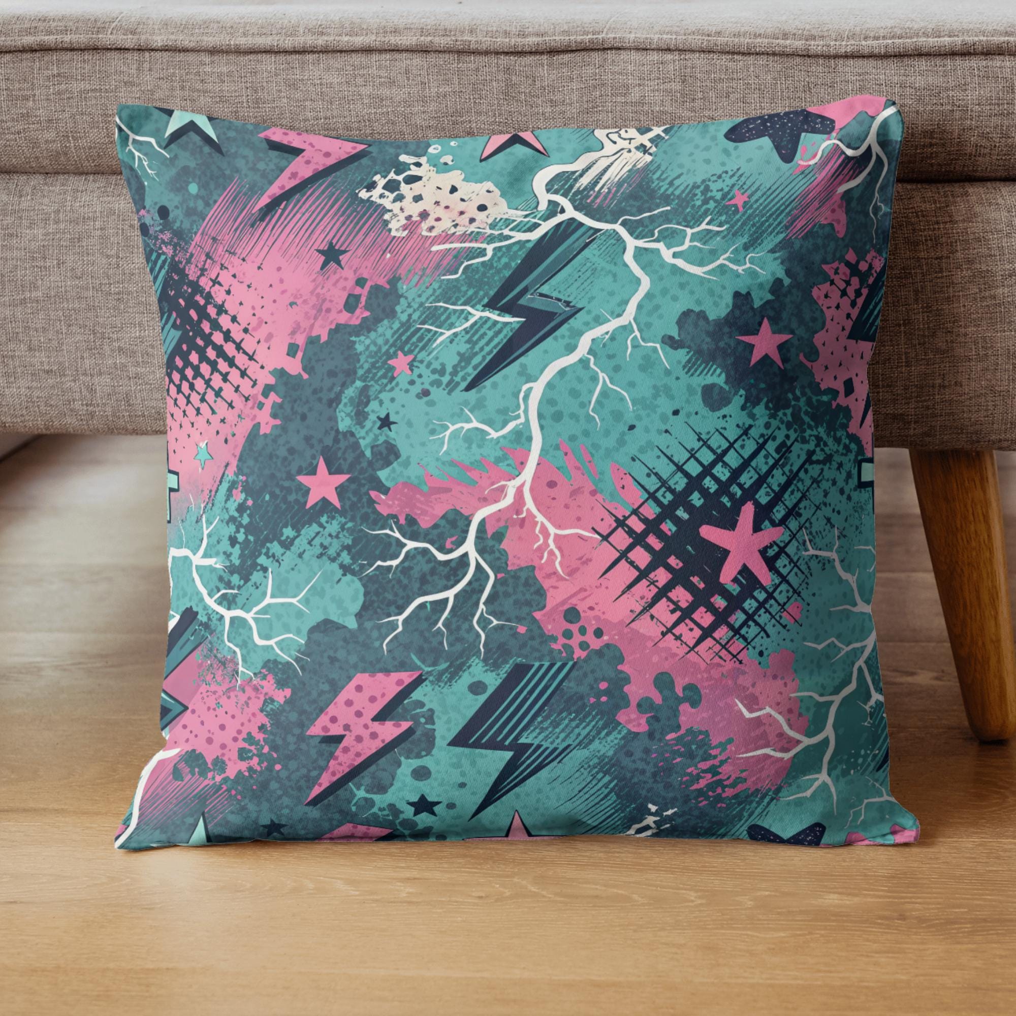 Retro Lightning Bolt Star Digital Pattern, PNG, 80s 90s Pop Art Digital ...