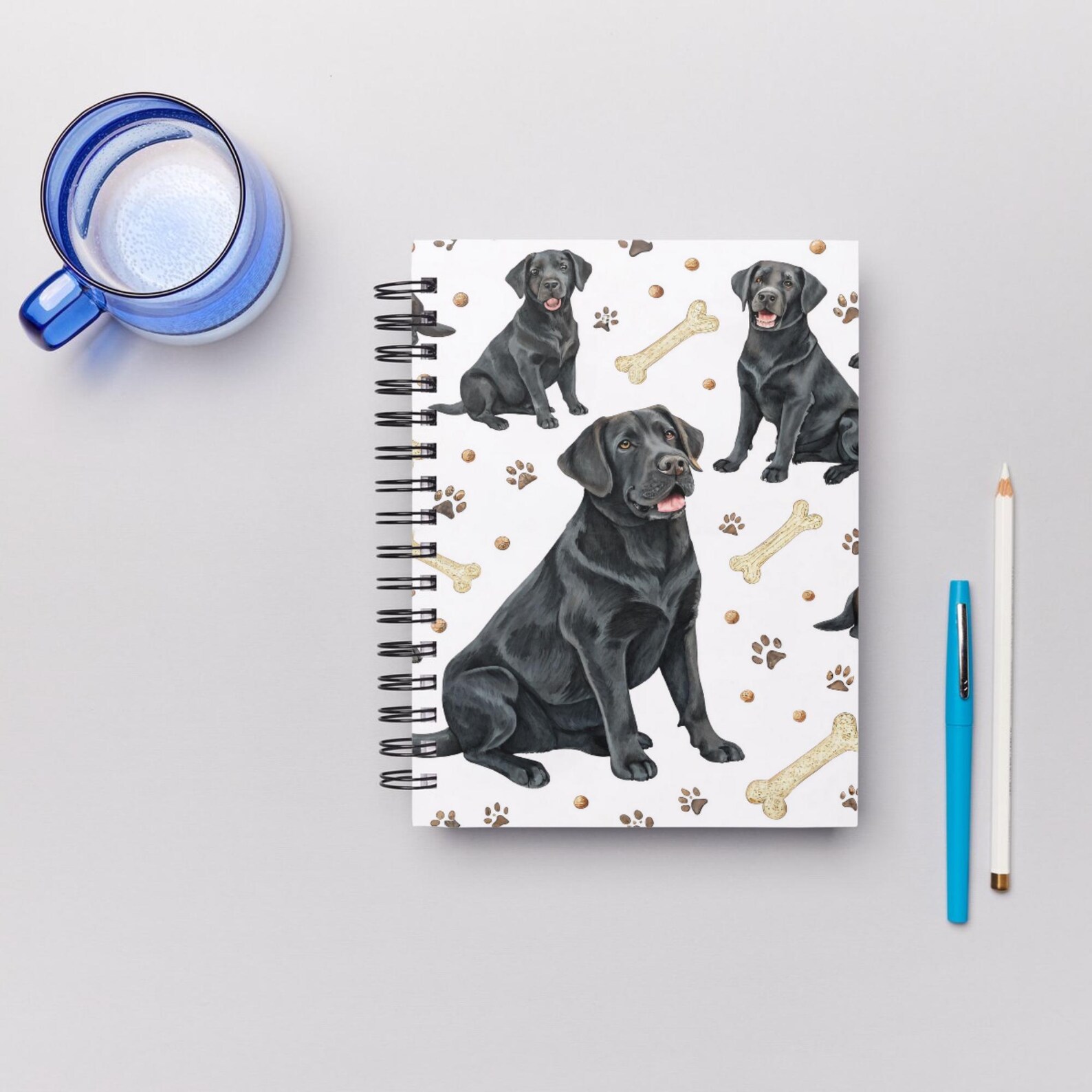 Black Labrador Retriever Digital Paper: Seamless Dog Pattern, Realistic ...