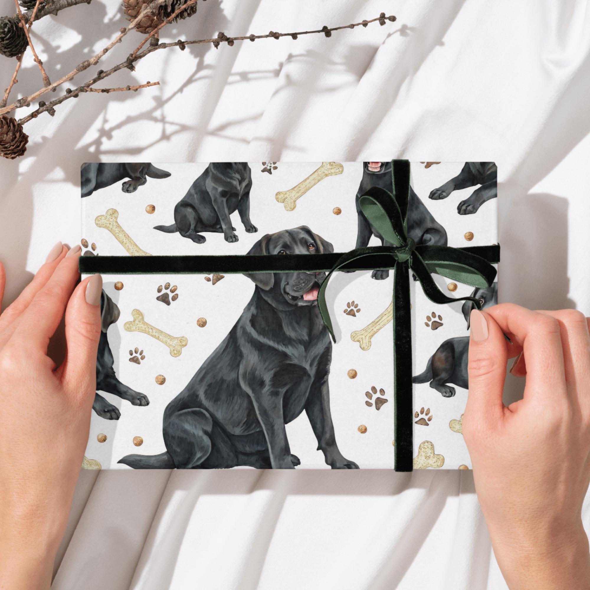 Black Labrador Retriever Digital Paper: Seamless Dog Pattern, Realistic ...