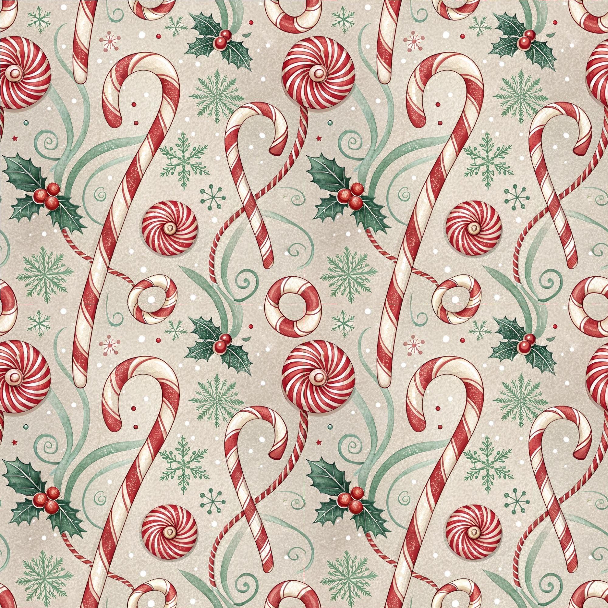 Christmas Candy Cane Digital Paper, PNG, Holiday Scrapbook Paper ...