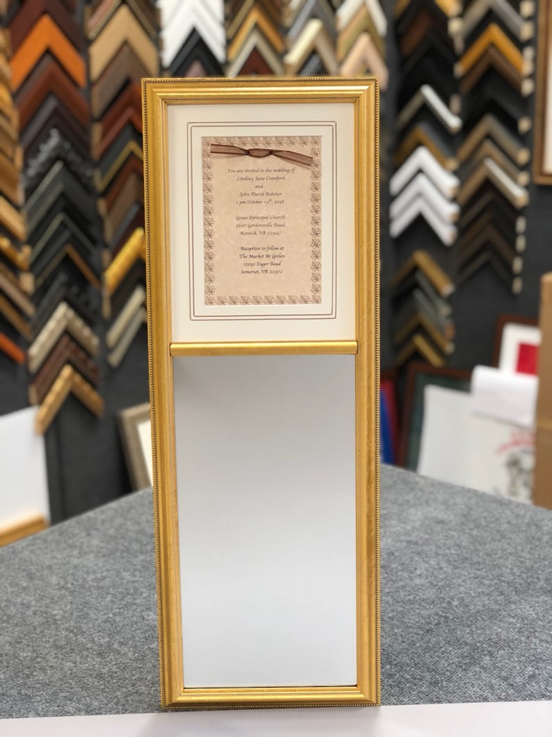 Framed Wedding Invitation Mirror Keepsake - Etsy