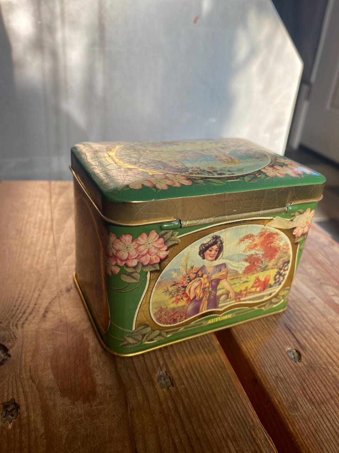 Vintage Metal Tin of the Four Seasons, English Style Tin - Etsy