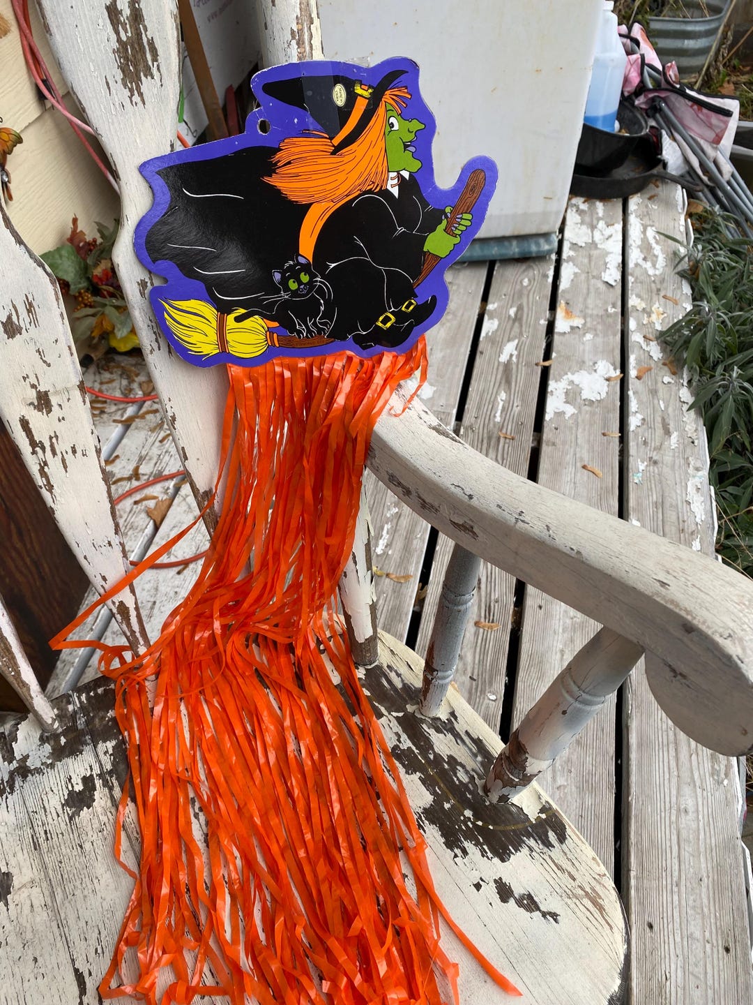 Vintage Halloween Witch Die Cut Streamer Hanging Decoration, Halloween ...
