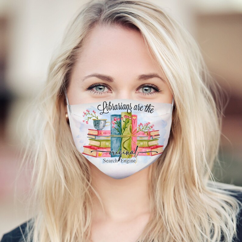 Literary Gift for Librarian Face Mask With Nose Wire Carbon - Etsy UK