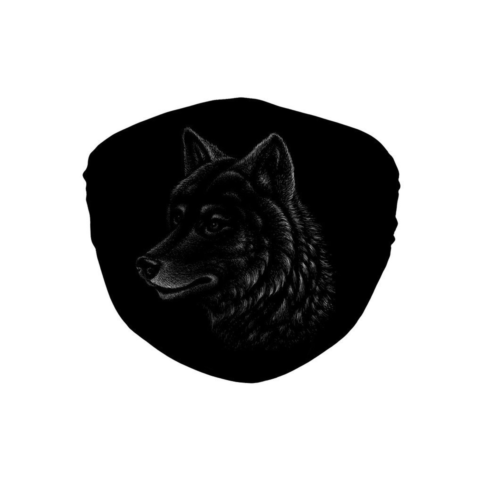 Wolf Mask Wolf Face Mask With Filter Beautiful Wolf Chalk Art Design - Etsy