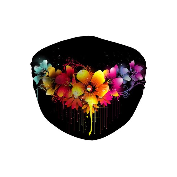 Pretty Face Mask Cute Mask for Women Flowers Face Mask Neon | Etsy