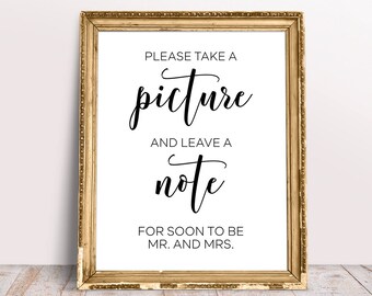 Take a Picture Leave a Note Sign - Etsy
