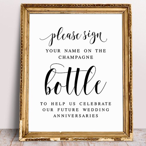 Please Sign Your Name on Our Champagne Bottle Wedding Bottle - Etsy