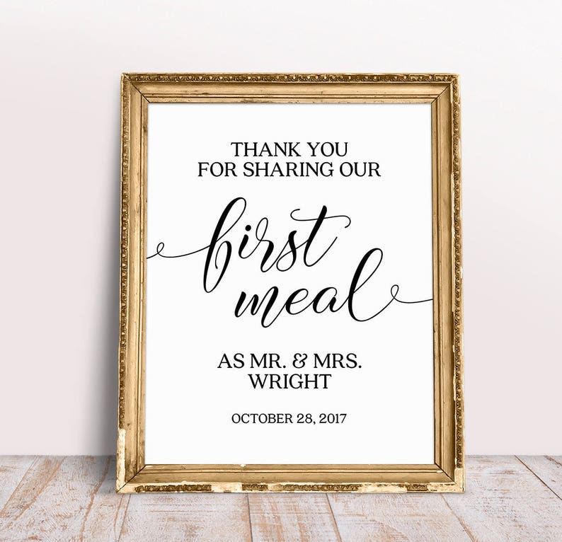 Thank You for Sharing Our First Meal as Mr and Mrs - Etsy