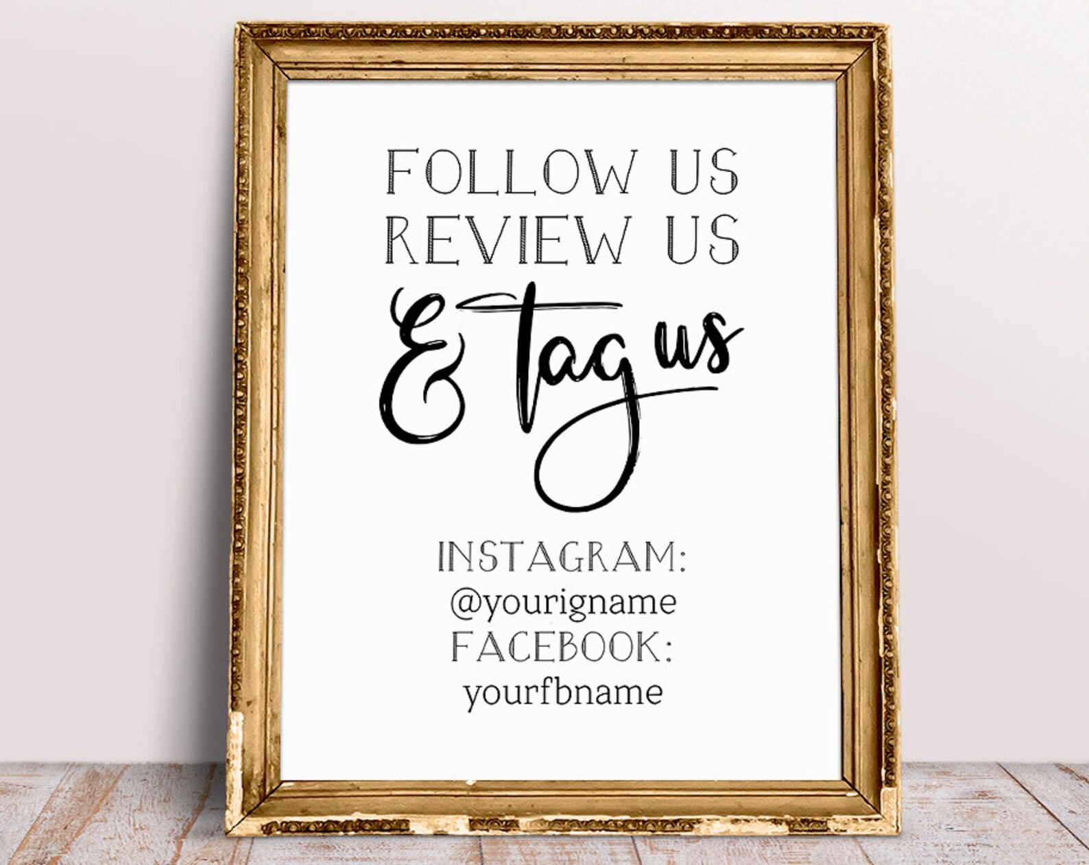 Follow Us Review Us and Tag Us Social Media Sign Social - Etsy