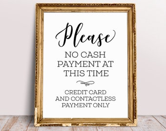 Credit Cards Only Sign - Etsy