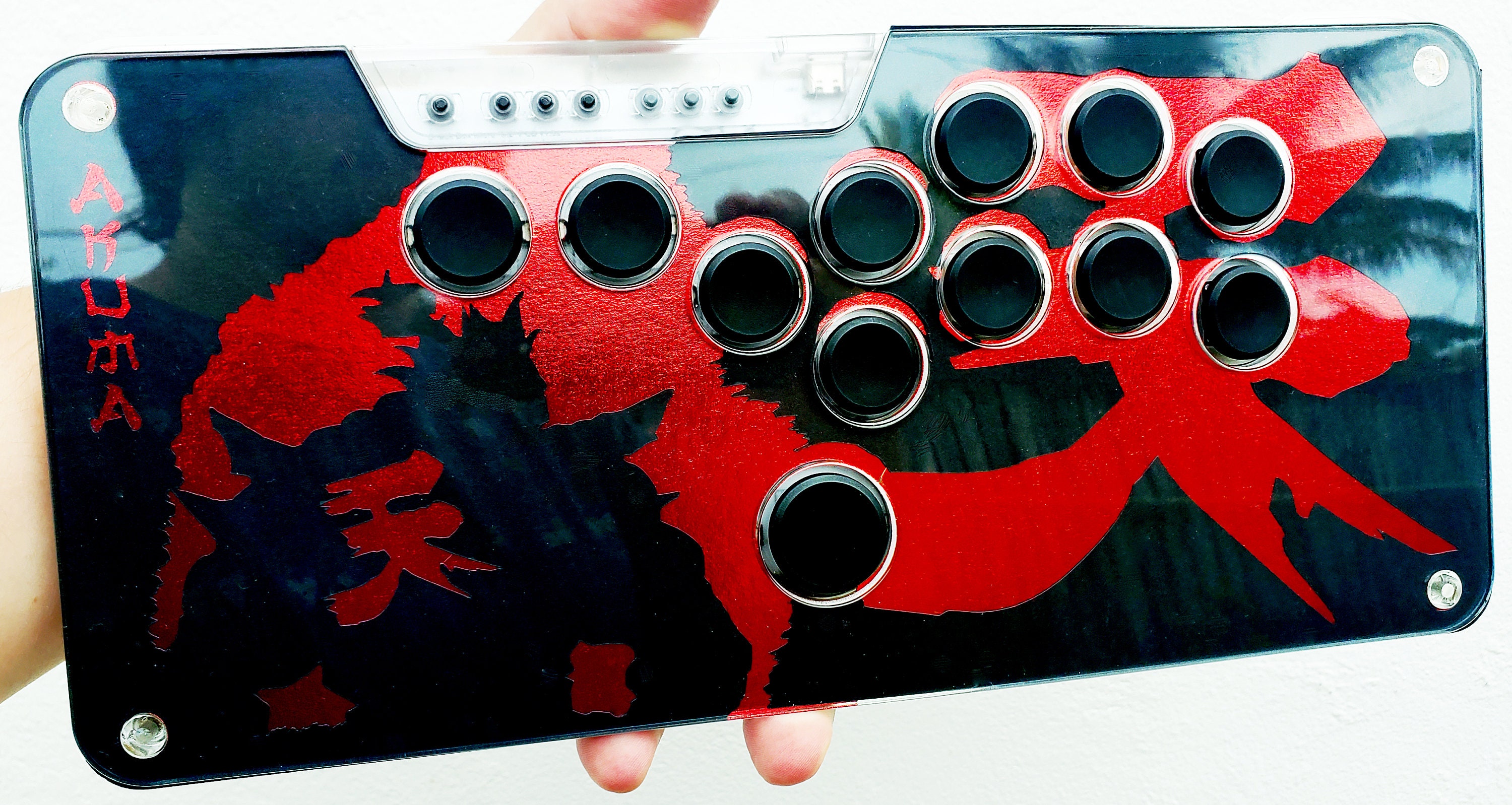 Akuma Foil Street Fighter Snackbox Micro XL Layered Stencil Cut Custom ...