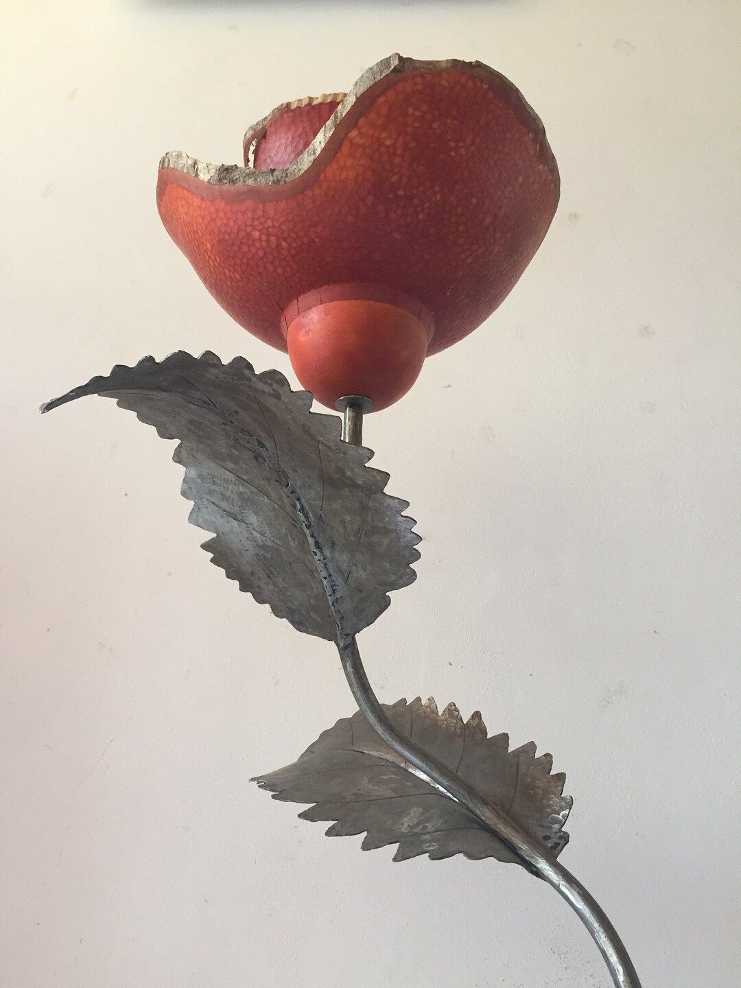 Giant Poppy Stone/metal/wood Sculpture Unique Piece - Etsy