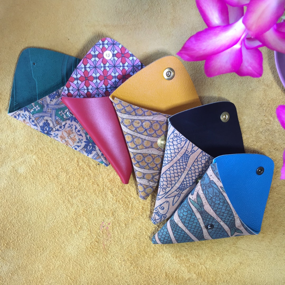 25 Triangle Leather and Cork Purses With Double Closures - Etsy