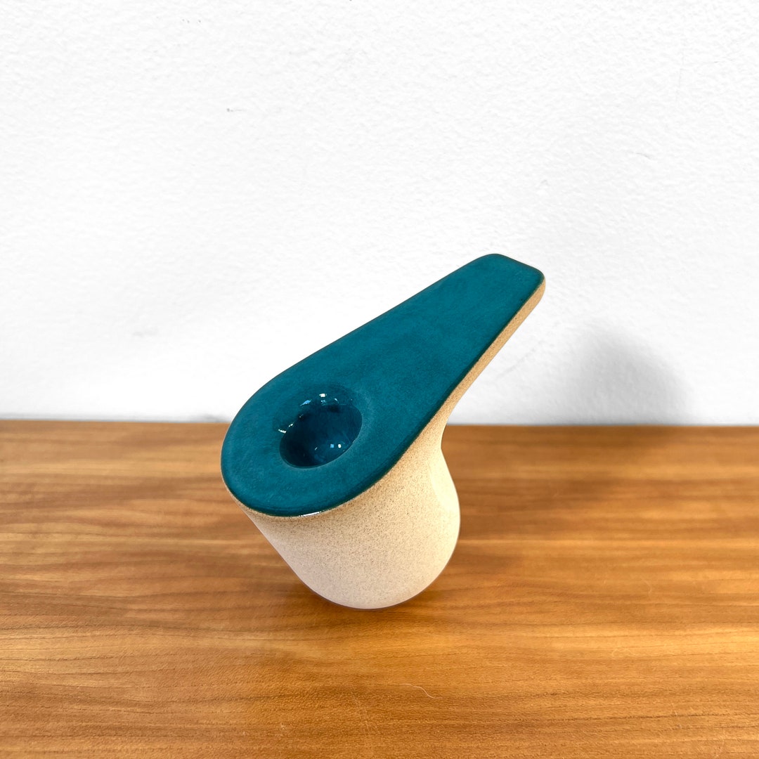 Modern Ceramic Smoking Pipe Dark Turquoise solo Bowl - Etsy