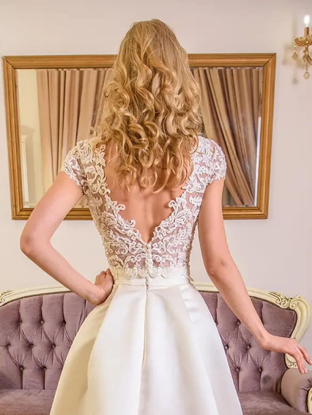 Bridal Separates Top, Bridal Topper Cap Sleeve, Lace Bridal Top, Lace ...