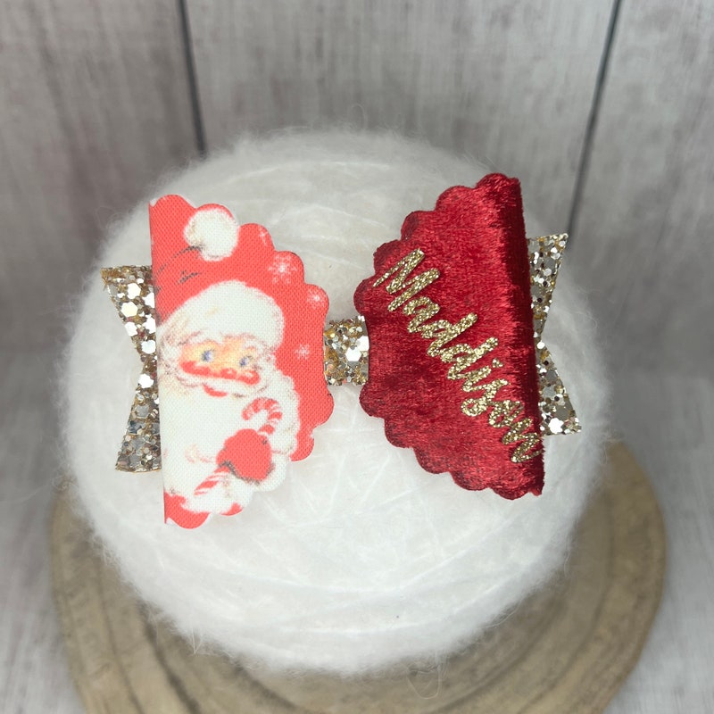 Santa Hair Bow - Etsy