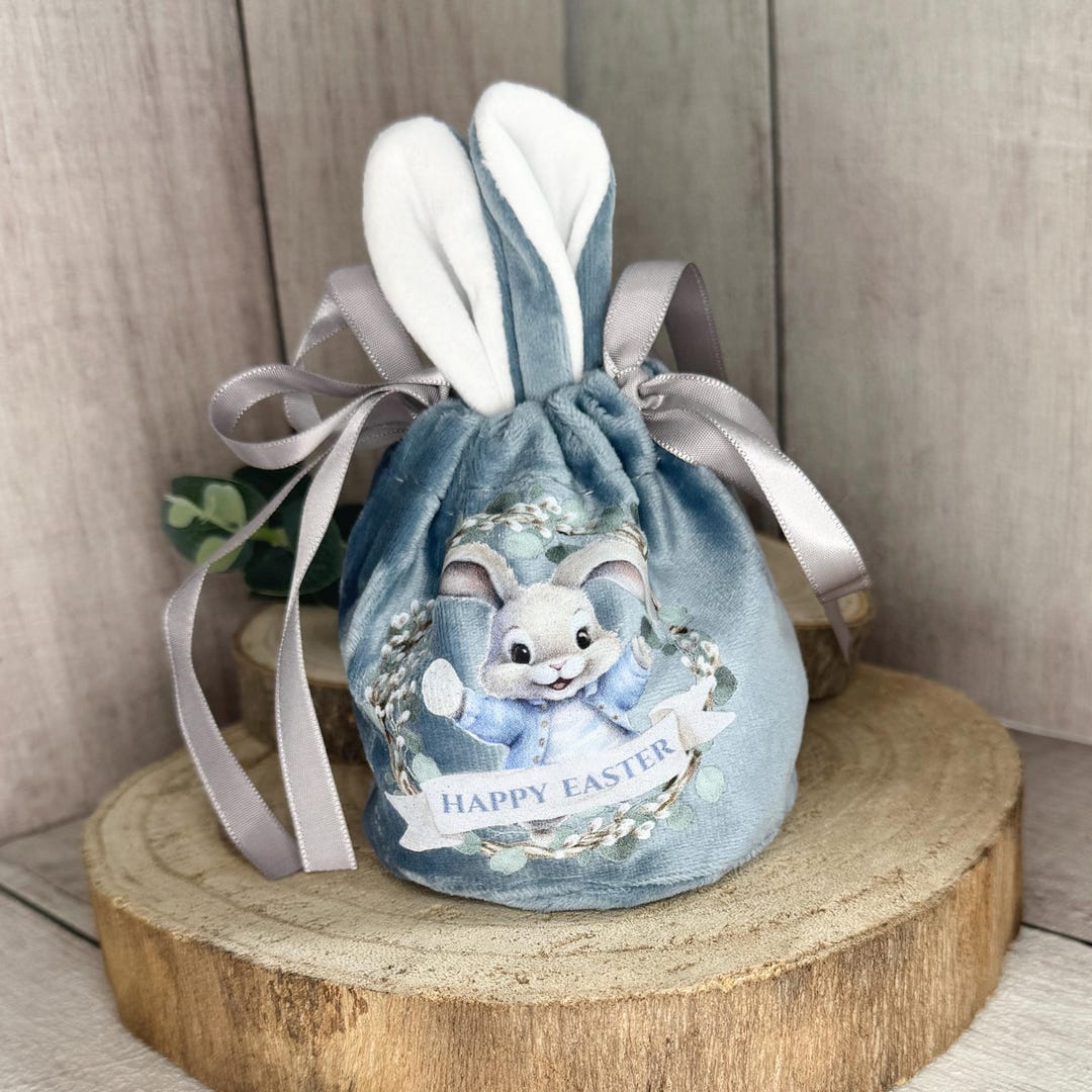 Easter Bunny Bag, Easter Egg Hunt, Gift for Easter, Bunny Bag, Blue ...