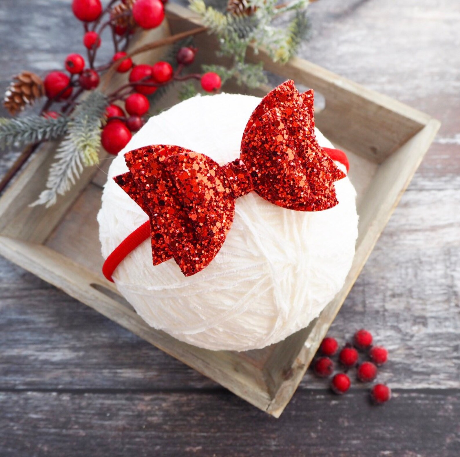 Christmas Headband, Red Christmas Bow, Red Glitter Bow, Large Hair Bow ...