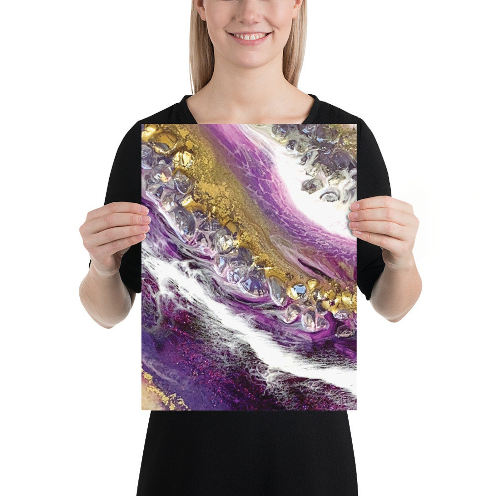 Purple Abstract Modern Wall Art Purple Pour Abstract Art - Etsy