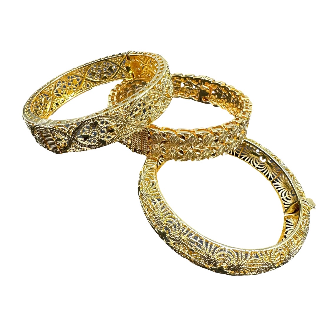 Filigree Panamanian Jewelry Bangle Bracelet for Pollera Gold Plated ...