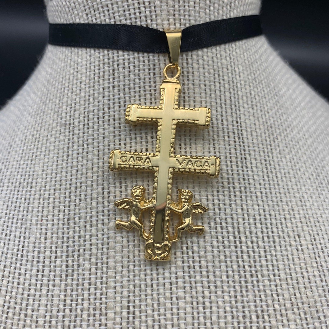 Panamanian Pollera Stainless Steel Cara Vaca Cross Charm - Etsy
