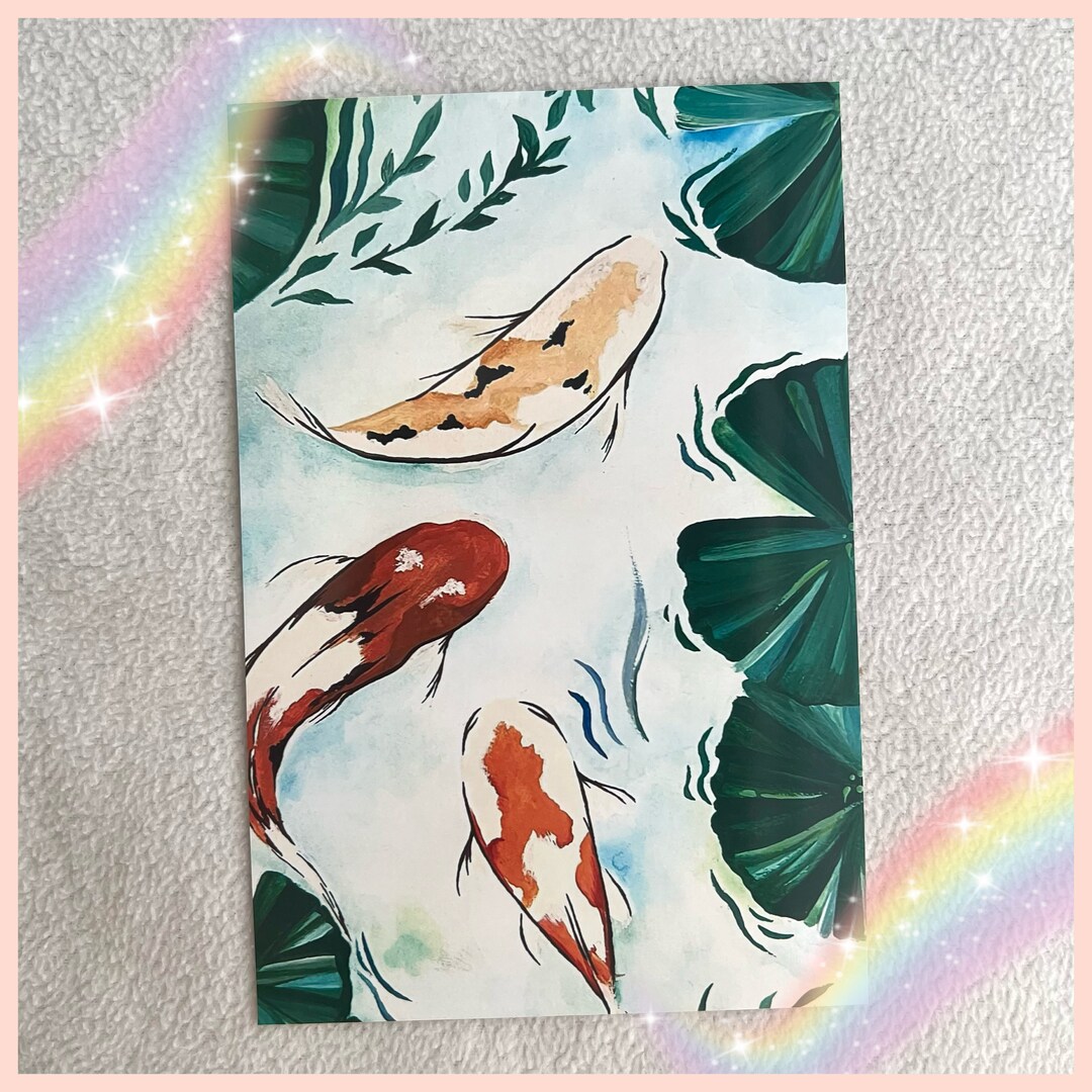 4x6 Art Print - Koi Fish / Aesthetic Artwork - Etsy