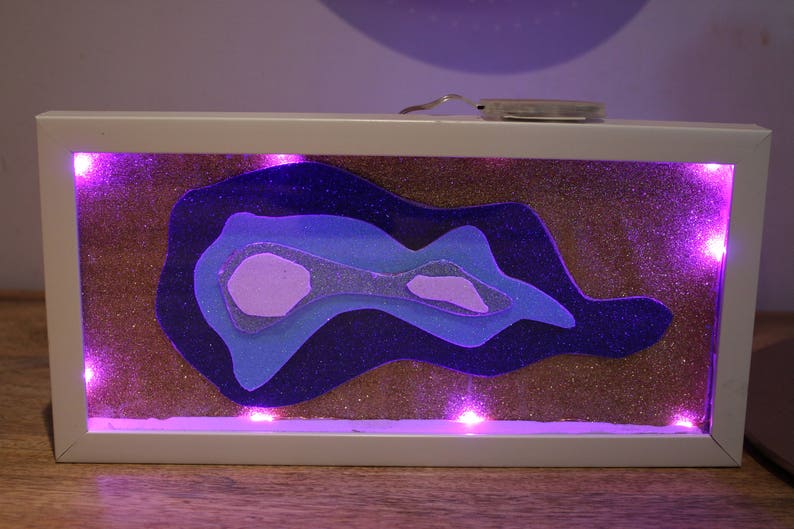 Island Topography Island Glitter Art Shadowbox Lamp - Etsy