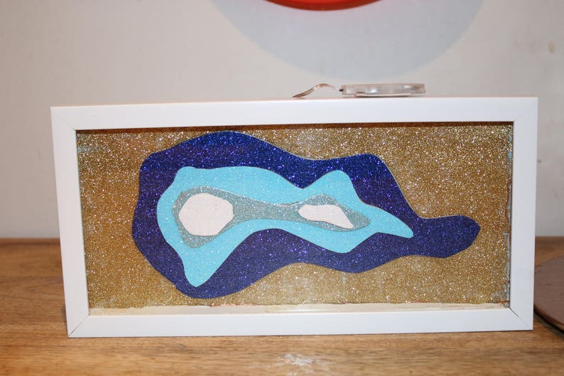 Island Topography Island Glitter Art Shadowbox Lamp - Etsy
