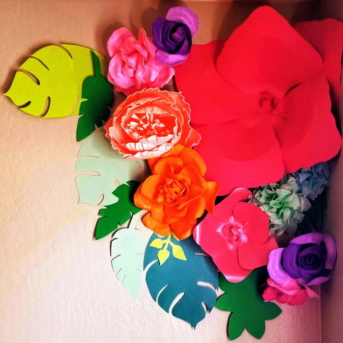 Handmade Tropical Theme Paper Flower Collage - Etsy