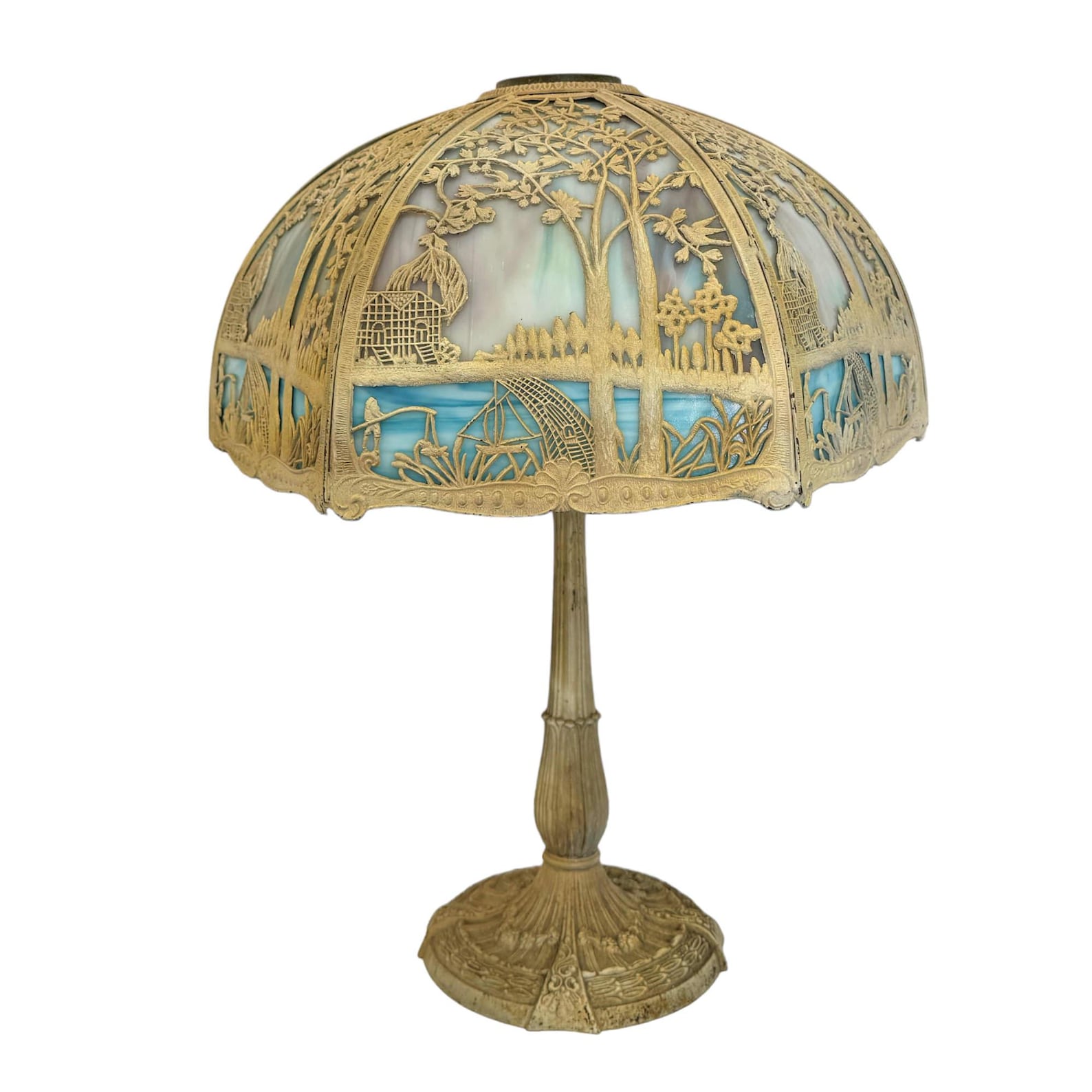 Antique Miller Lamp Co. Slag Glass Table Lamp - 1172-801 - Etsy