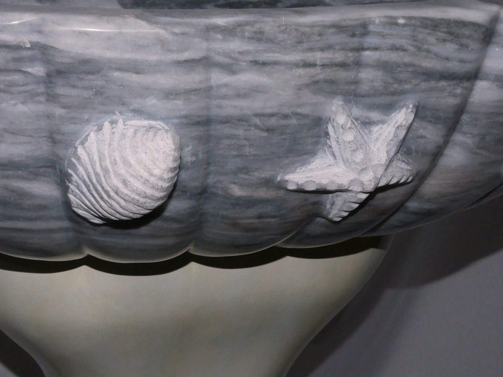 Marble Pedestal Sink With Sea Shell Decorations 1081-801 - Etsy