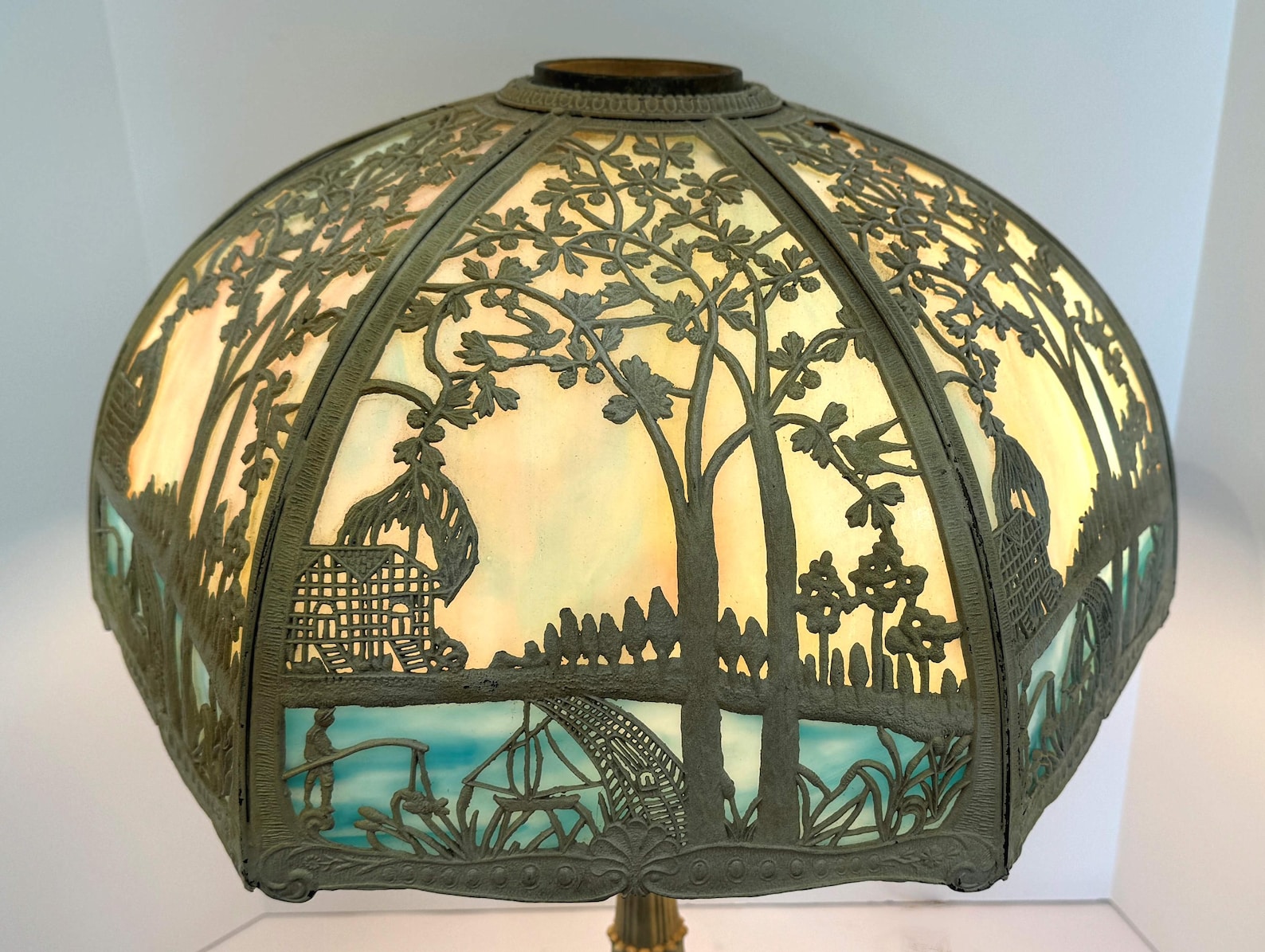 Antique Miller Lamp Co. Slag Glass Table Lamp - 1172-801 - Etsy