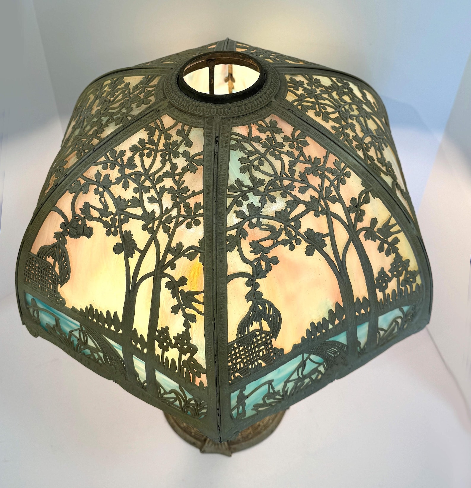Antique Miller Lamp Co. Slag Glass Table Lamp - 1172-801 - Etsy