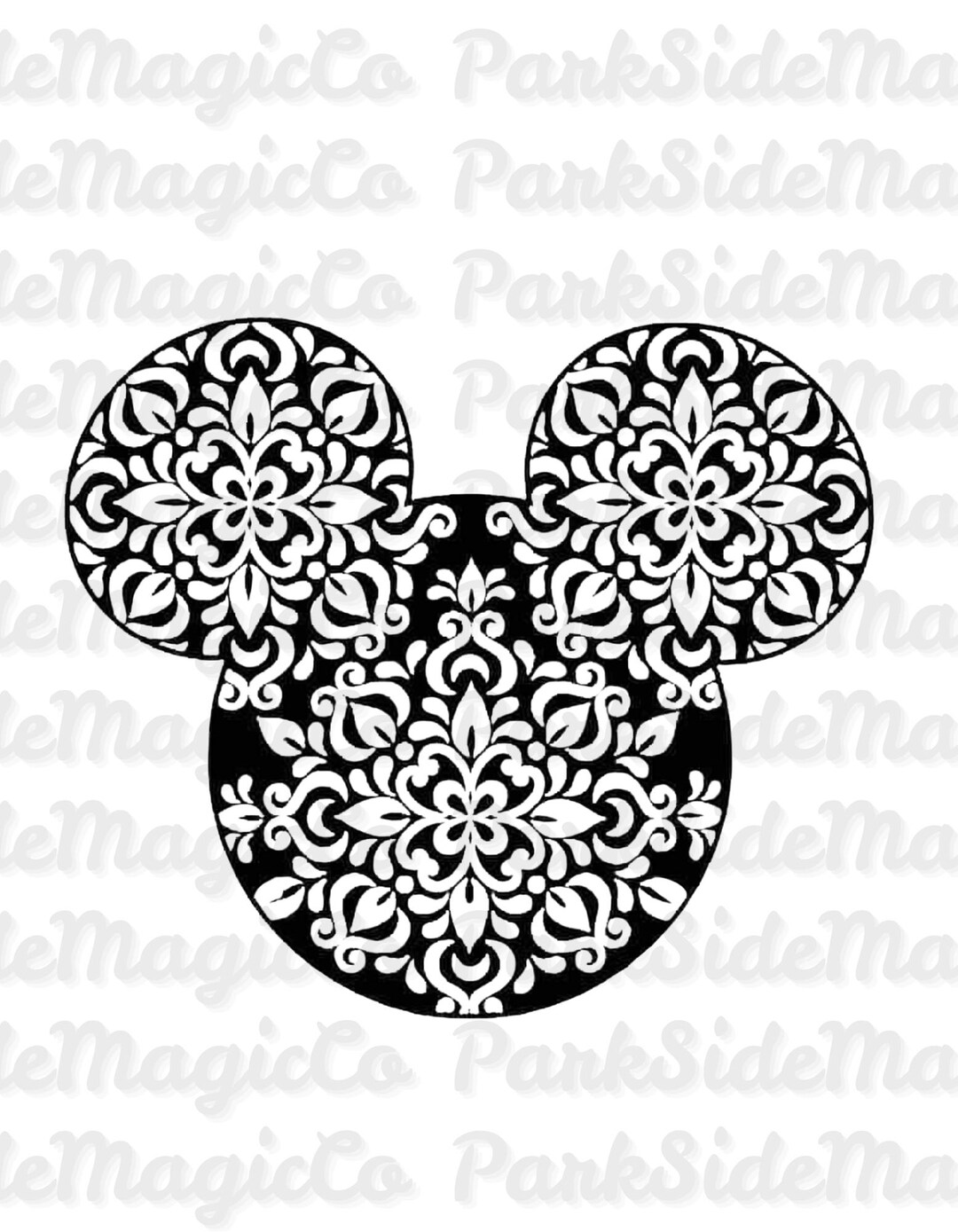 Mickey Mandala SVG – Intricate Mouse Head Mandala Clipart – Digital ...
